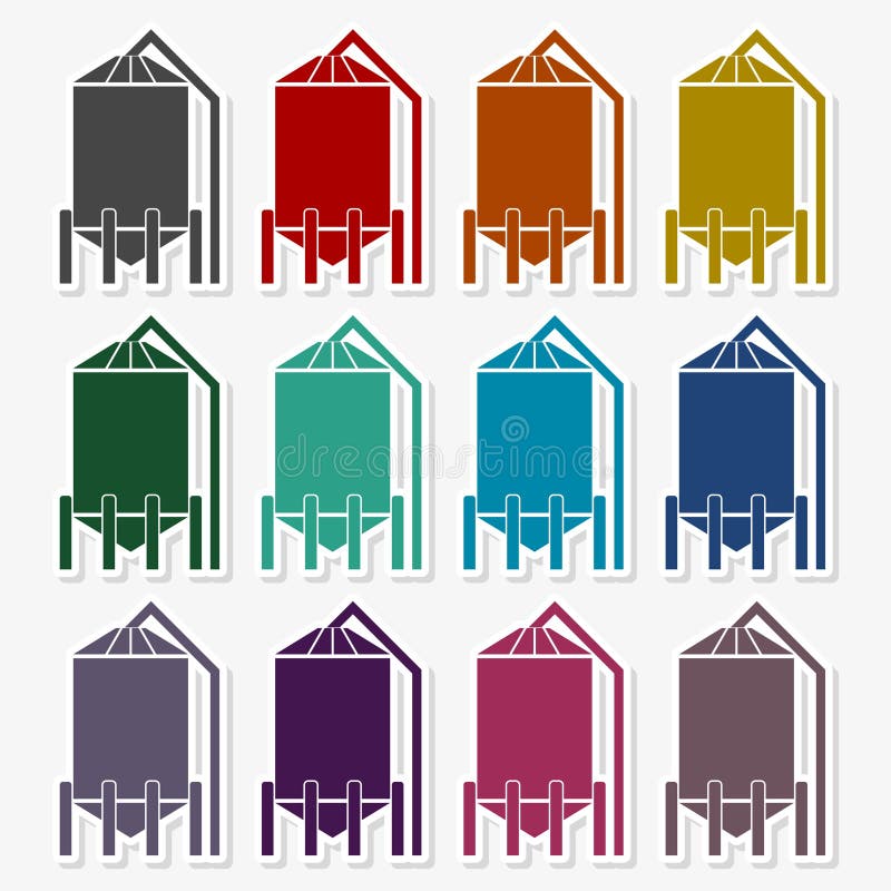 Silos storage icon stock vector. Illustration of color - 126880575