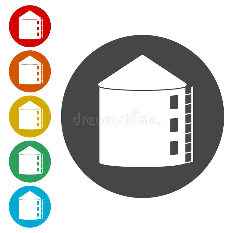 Silos storage icon stock vector. Illustration of commodity - 138631030