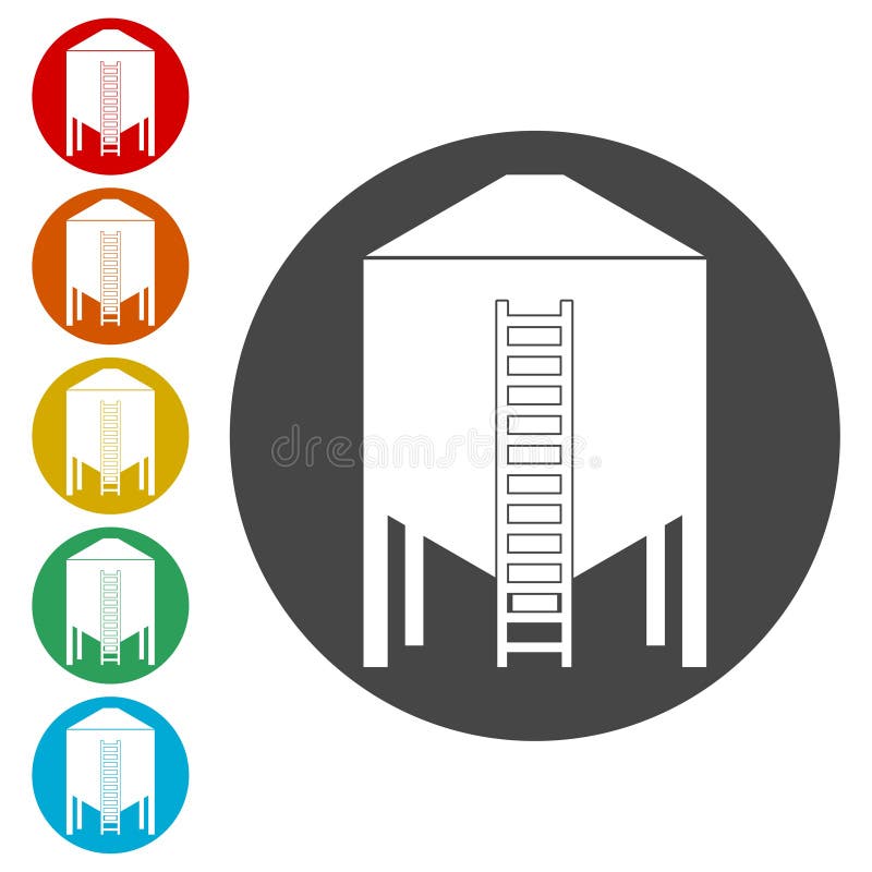 Silos storage icon stock vector. Illustration of agribusiness - 184910866