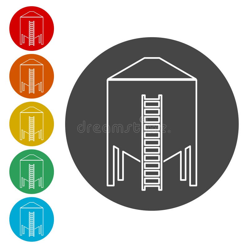 Silos storage icon stock vector. Illustration of business - 184910876