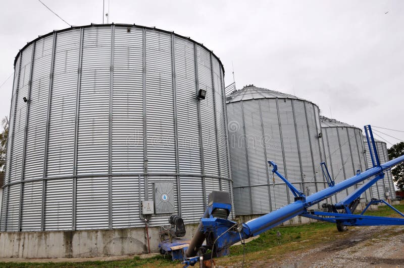 Silos for Storage of Loose Materials Stock Image - Image of food, steel ...