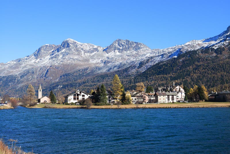 Sils Maria in Engadin Near St. Moritz Stock Photo - Image of snow ...