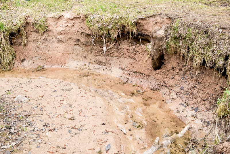 Silt eroding along creek stock photo. Image of nature - 40719596