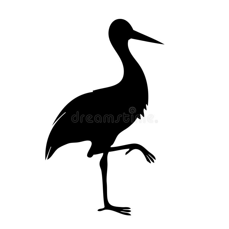 Silueta Común De Una Cigüeña Ilustración del Vector - Ilustración de ...