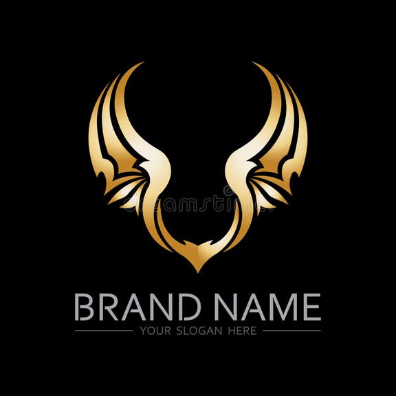 Silueta De Alas Vectoriales Para Marca Moderna Stock de ilustración ...