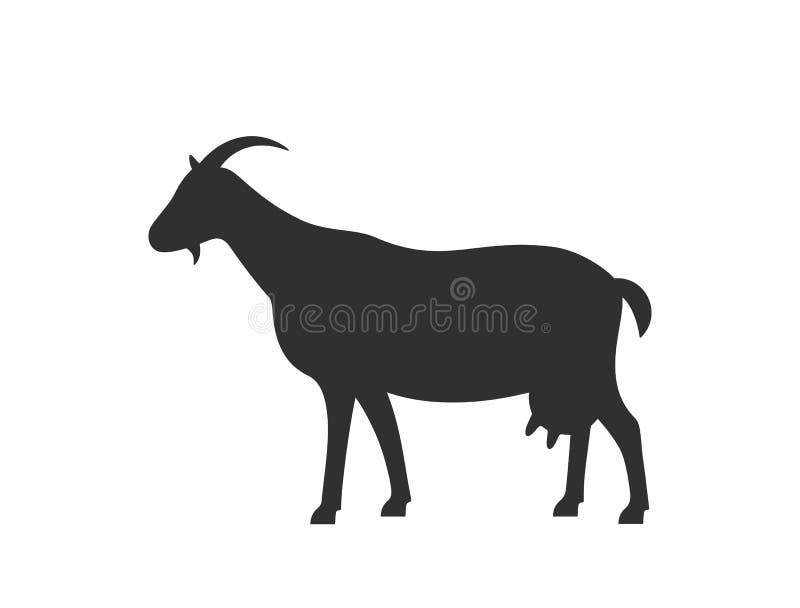 Silueta De Cabra. Cabra Aislada Con Fondo Blanco Ilustración del Vector ...