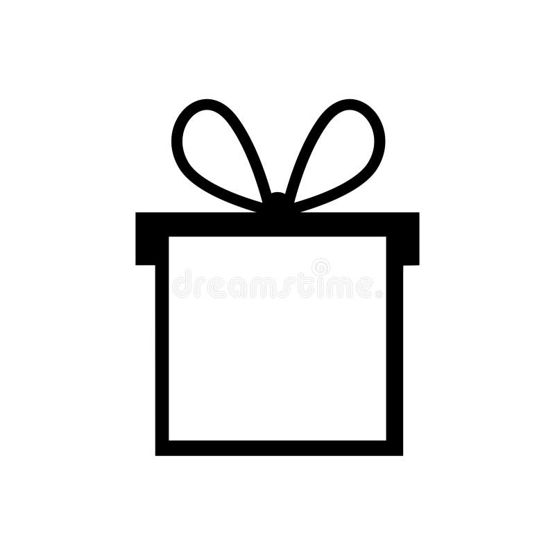 Silueta De Caja De Regalo Aislada En Fondo Blanco Vector Ilustración Del Vector Ilustración