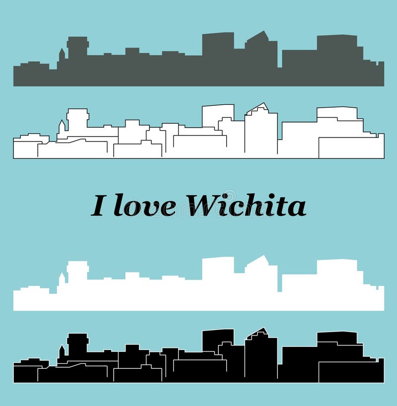 Silueta De Ciudad De Wichita Kansas Ilustración del Vector ...