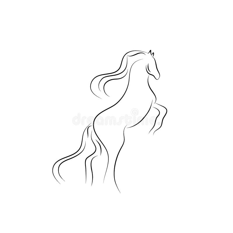 Un Dibujo Lineal Continuo Logotipo Del Caballo Ilustración del Vector ... Un Dibujo Lineal Continuo Logotipo Del Caballo Ilustración del Vector ...