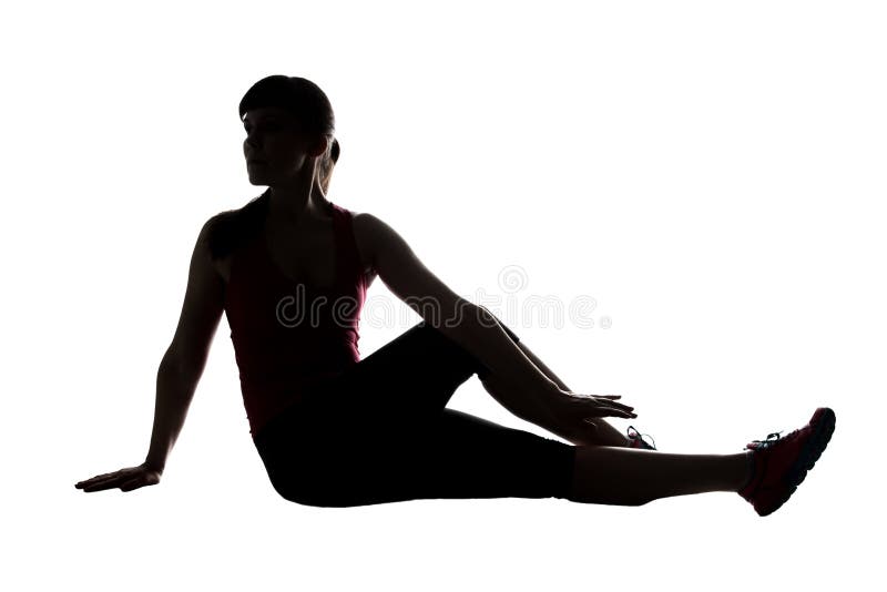 Silueta De Estirar a La Mujer Imagen de archivo - Imagen de aptitud ...