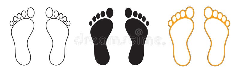 Silueta De Huellas Humanas. Icono De Pasos De Bebé Ilustración del ...