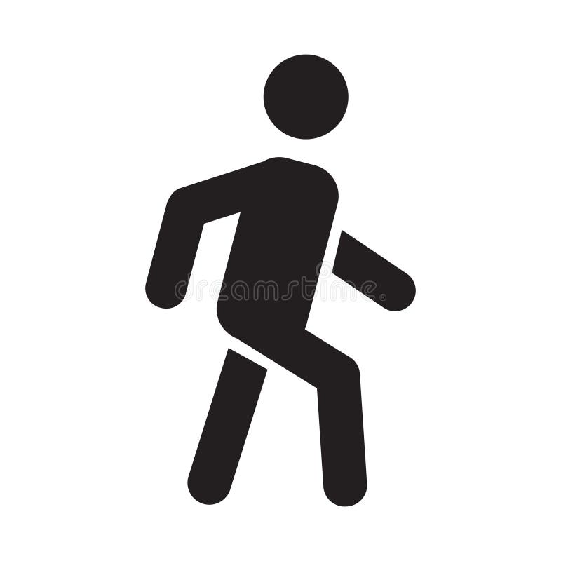 Silueta De Icono De Caminata Aislada En Fondo Blanco Ilustración del ...