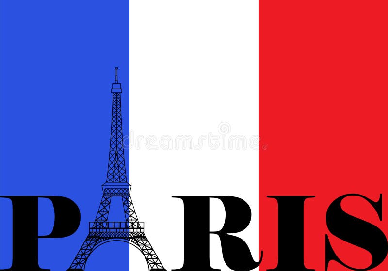 Silueta De La Bandera De París Francia Ilustración del Vector ...