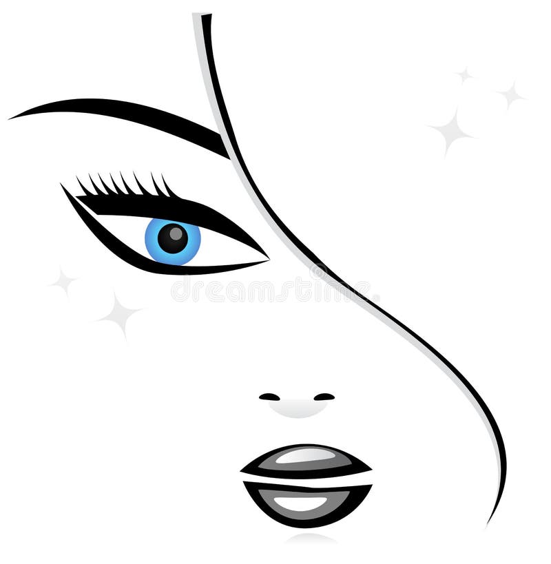 Silueta de rostro de mujer ilustración del vector. Ilustración de ...