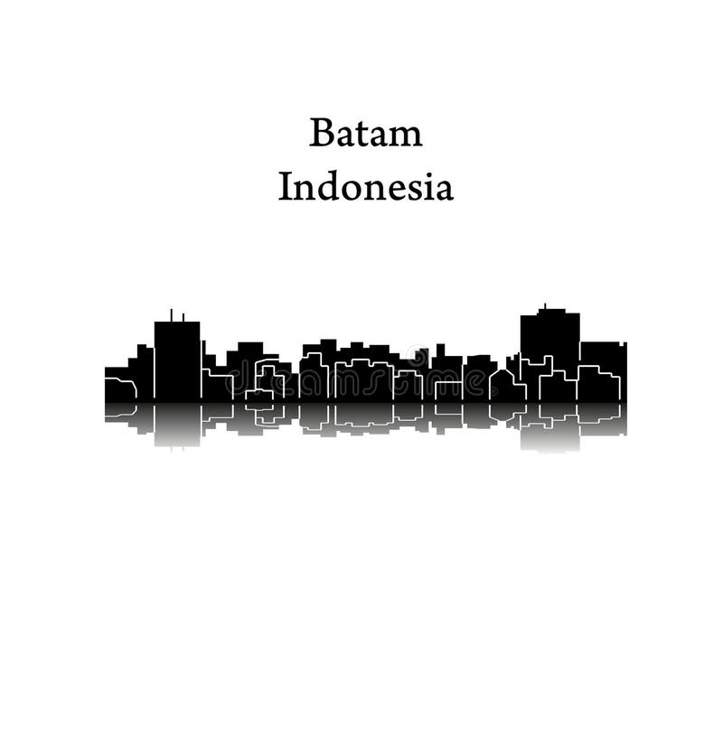 Silueta De La Ciudad De Batam Indonesia Ilustración del Vector ...
