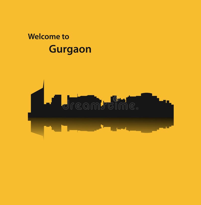 Silueta De La Ciudad De Gurgaon India Ilustración del Vector ...