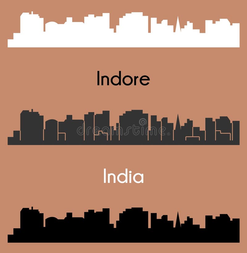 Silueta De La Ciudad De Indore India Ilustración del Vector ...