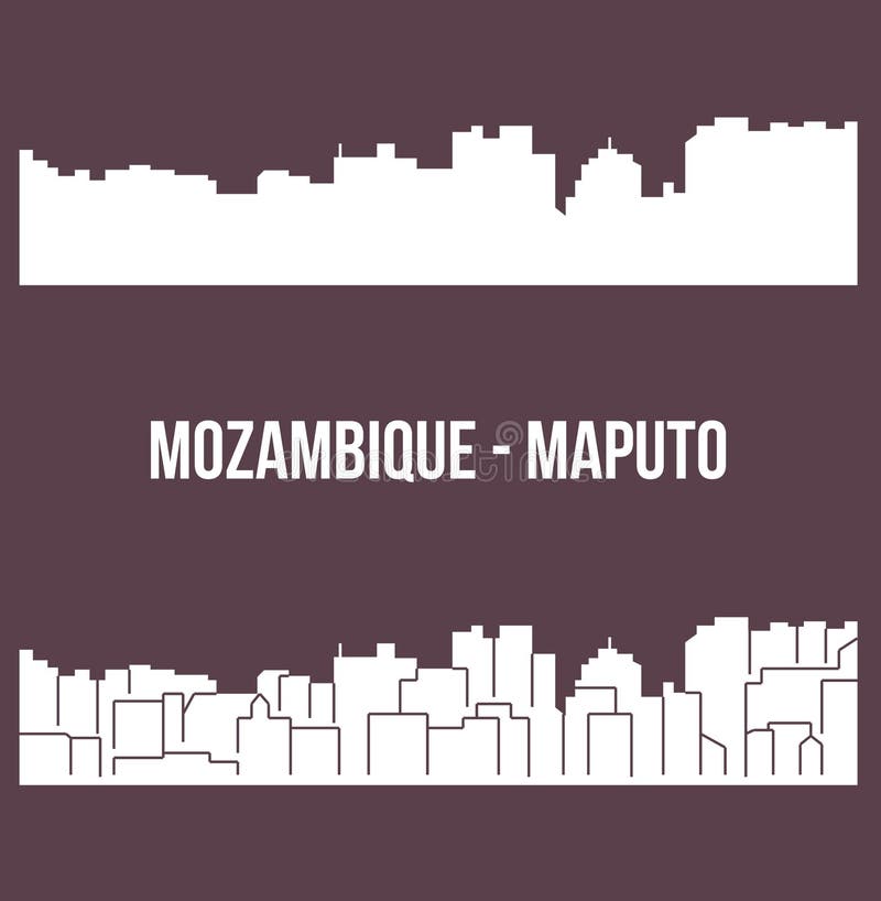 Silueta De La Ciudad De Maputo Mozambique Ilustración del Vector - Ilustración de edificio ...