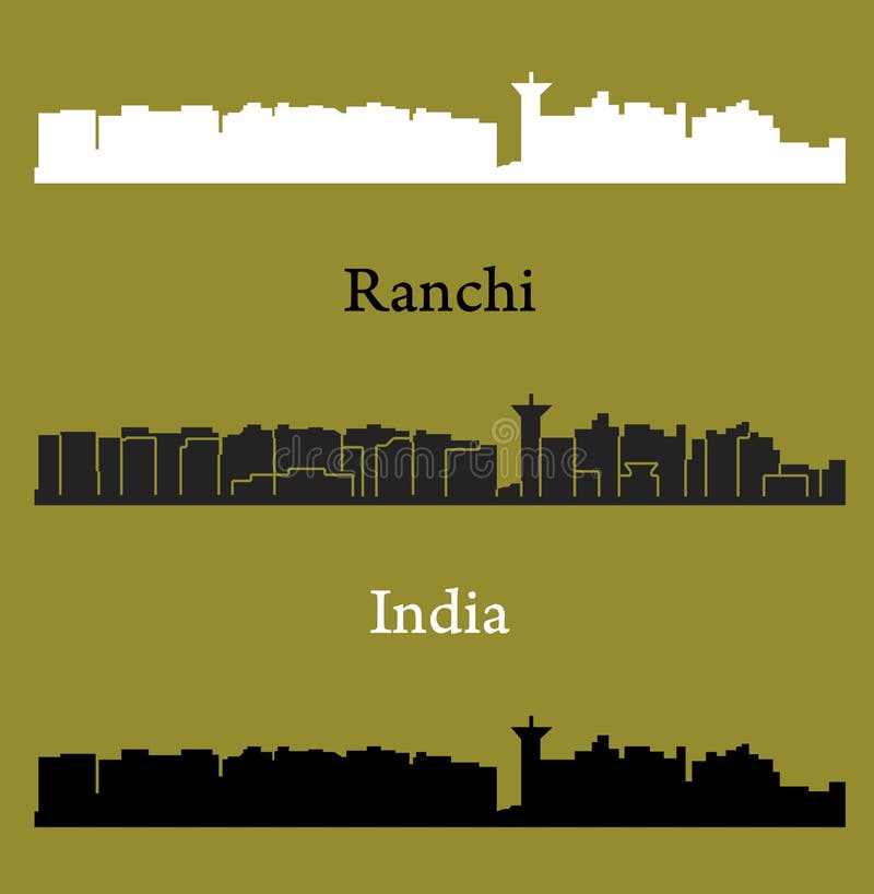Silueta De La Ciudad De Ranchi India Ilustración del Vector ...