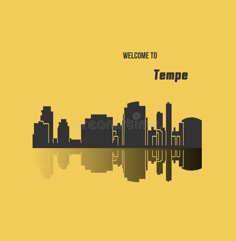 Silueta De La Ciudad De Tempe Arizona Ilustración del Vector ...