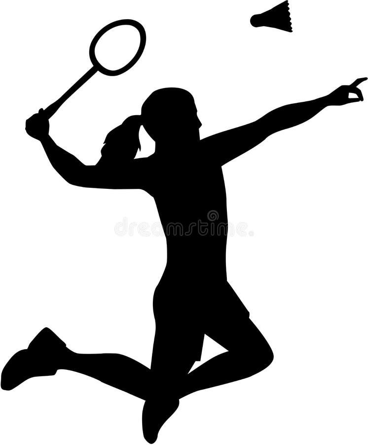 Silueta De La Mujer Del Bádminton Ilustración del Vector - Ilustración ...