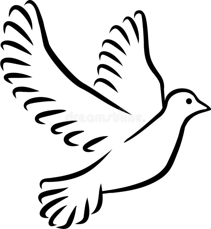 Silueta De La Paloma Dibujada Ilustración del Vector - Ilustración de ...
