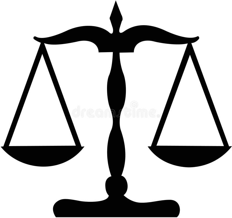 Silueta de las balanzas ilustración del vector. Ilustración de legal ...