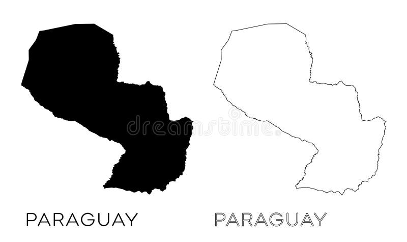Silueta de mapa paraguay ilustración del vector. Ilustración de negro ...