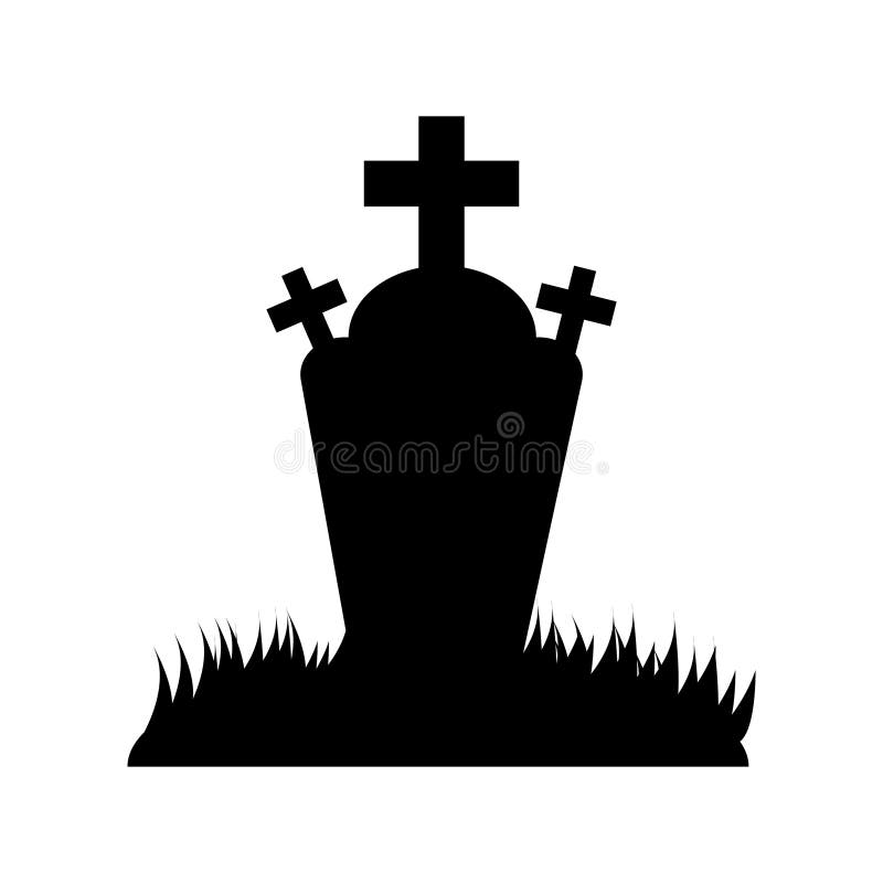 Silueta De Sepultura De Halloween Ilustración del Vector - Ilustración ...