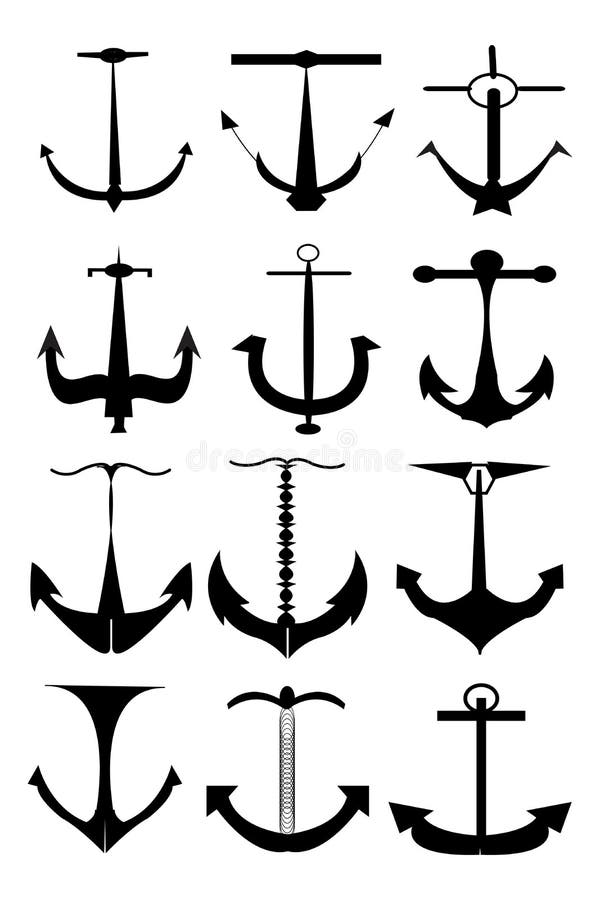 Silueta del ancla ilustración del vector. Ilustración de vector - 40706535
