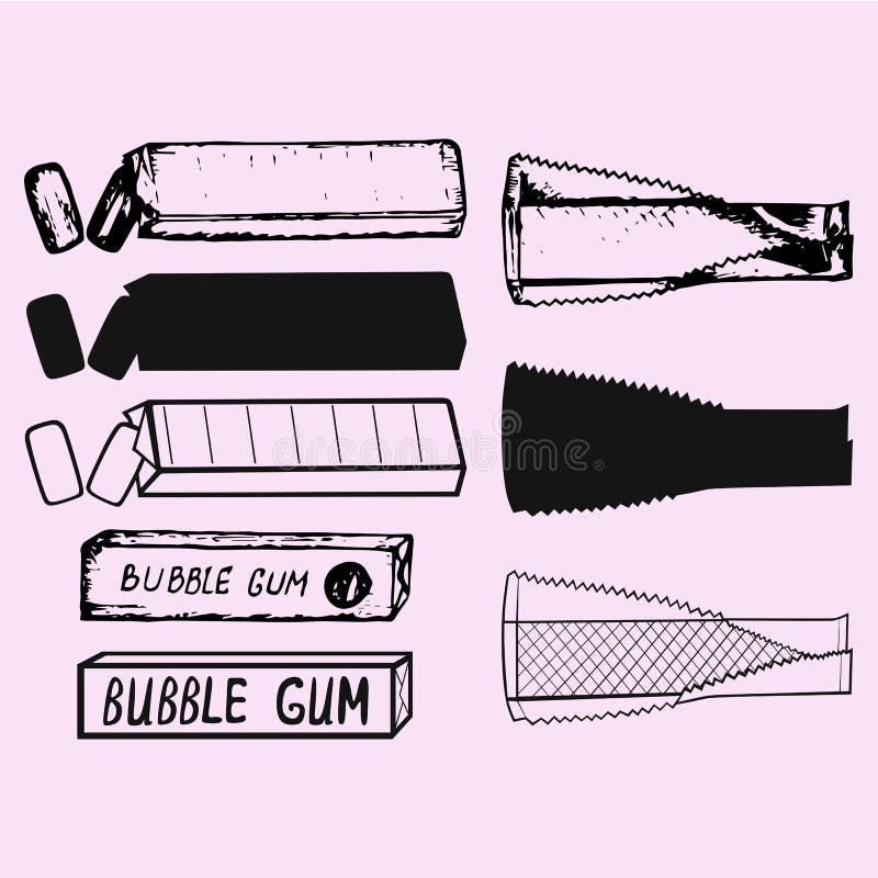 Silueta Del Chicle Del Chicle Ilustración del Vector - Ilustración de ...