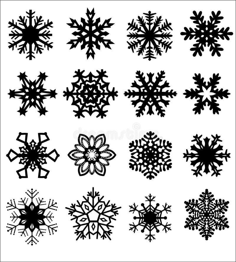 Silueta de copo de nieve ilustración del vector. Ilustración de navidad ...