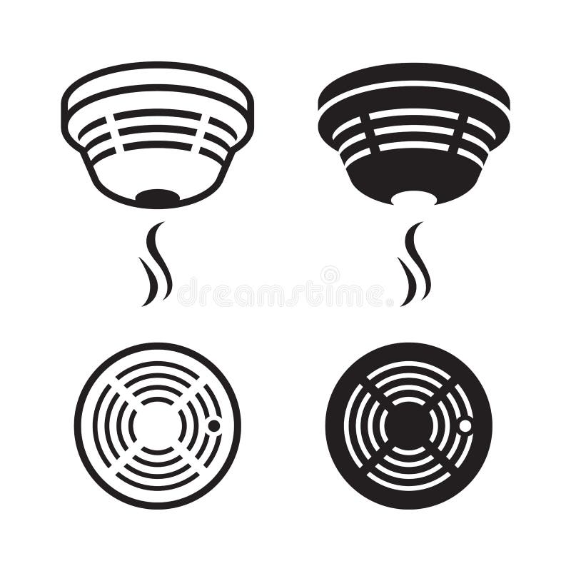 El Icono Linear Del Vector Del Detector De Humo Aislado En El Fondo ...