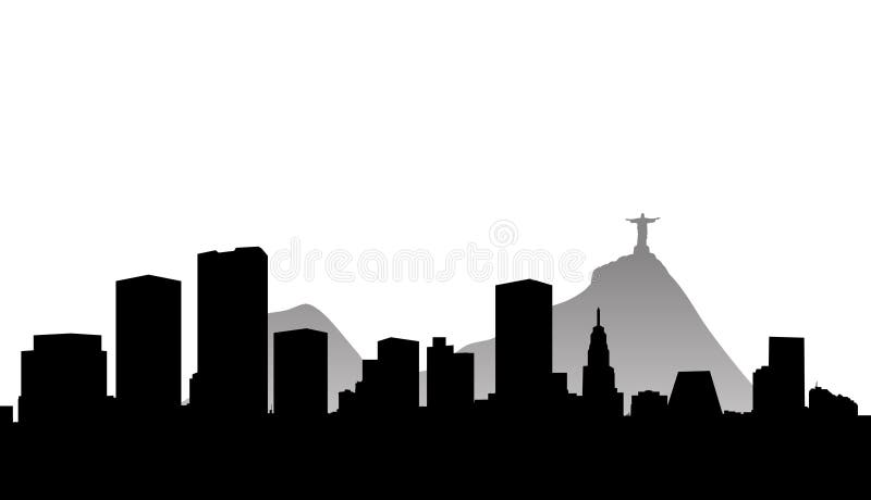 Silueta Del Horizonte De Rio De Janeiro Ilustración del Vector ...