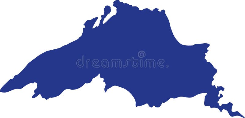 Lago Superior Mapa Vectorial Aislado Sobre Fondo Blanco. Mapa Detallado ...