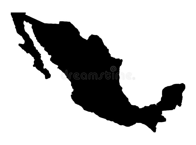 Silueta del mapa de México ilustración del vector. Ilustración de ...