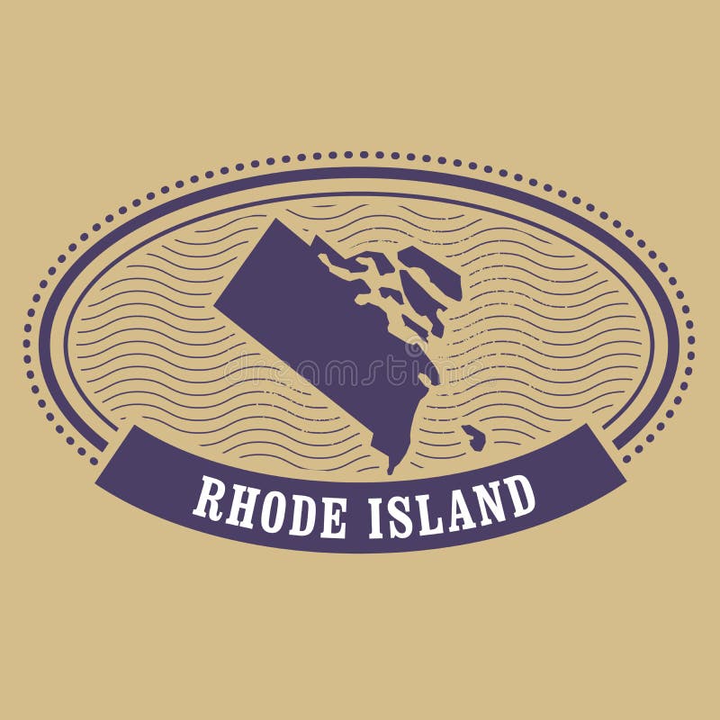 Silueta Del Mapa De Rhode Island - Sello Del Estado Ilustración del ...