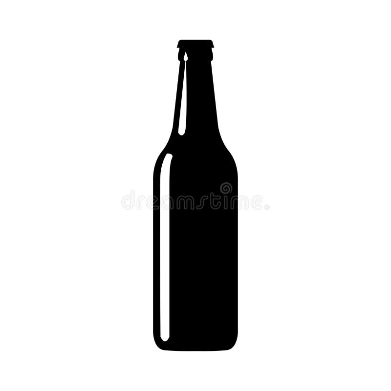 Silueta Del Negro De La Botella De Cerveza Del Vector Ilustración del ...