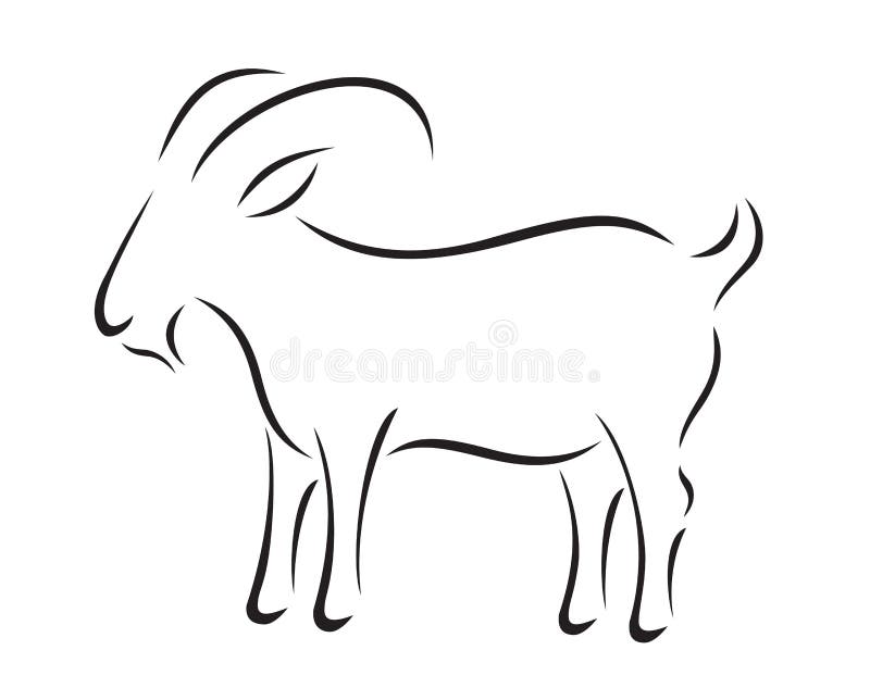 Silueta Del Vector De La Cabra Ilustración del Vector - Ilustración de ...