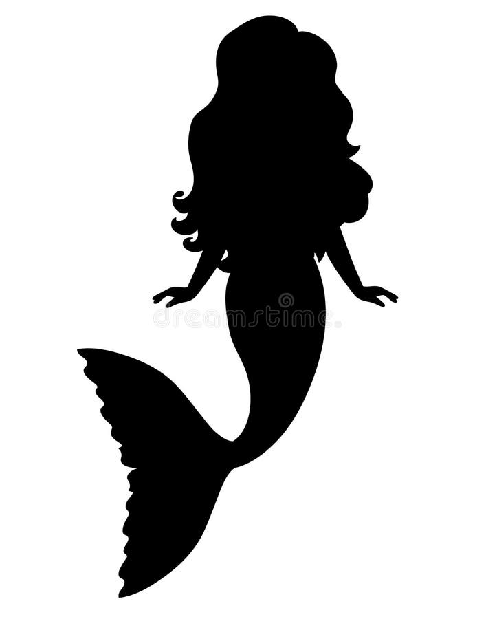 Silueta Del Vector De La Sirena Ilustración del Vector - Ilustración de ...