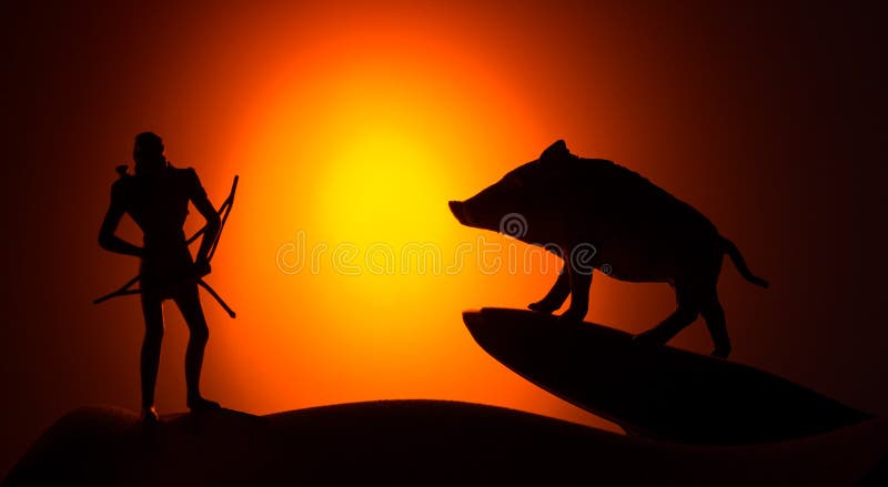Silueta Del Verraco Salvaje Foto de archivo - Imagen de cielo, interior ...