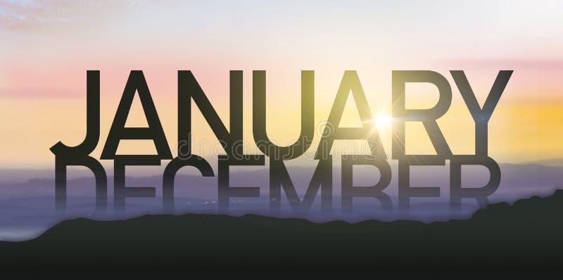 Silueta Enero Con Salida Del Sol Foto de archivo - Imagen de enero ...