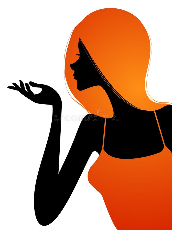 Silueta femenina stock de ilustración. Ilustración de brillante - 12059884