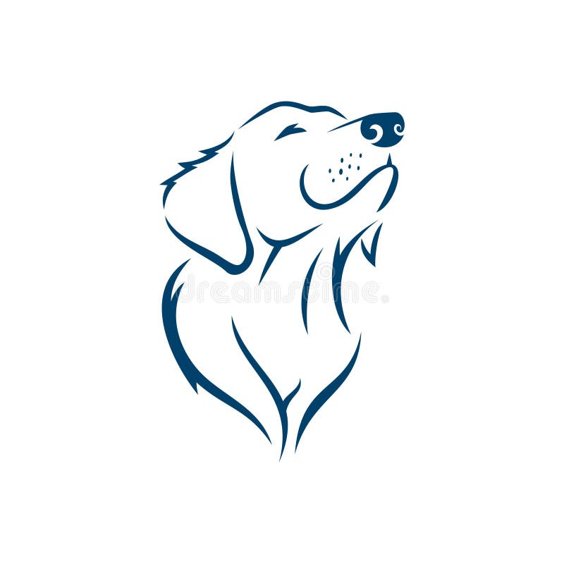 Silueta Logo Template De La Cara Del Perro Ilustración del Vector ...