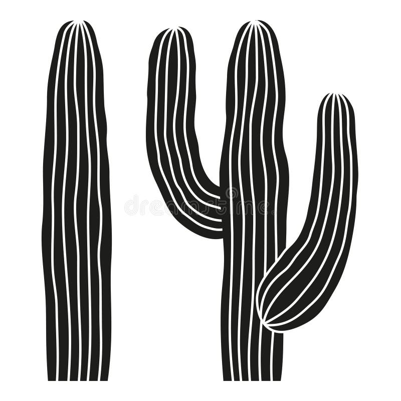 Silueta Mexicana Blanco Y Negro Del Cactus Ilustración del Vector - Ilustración de higo, cactos ...