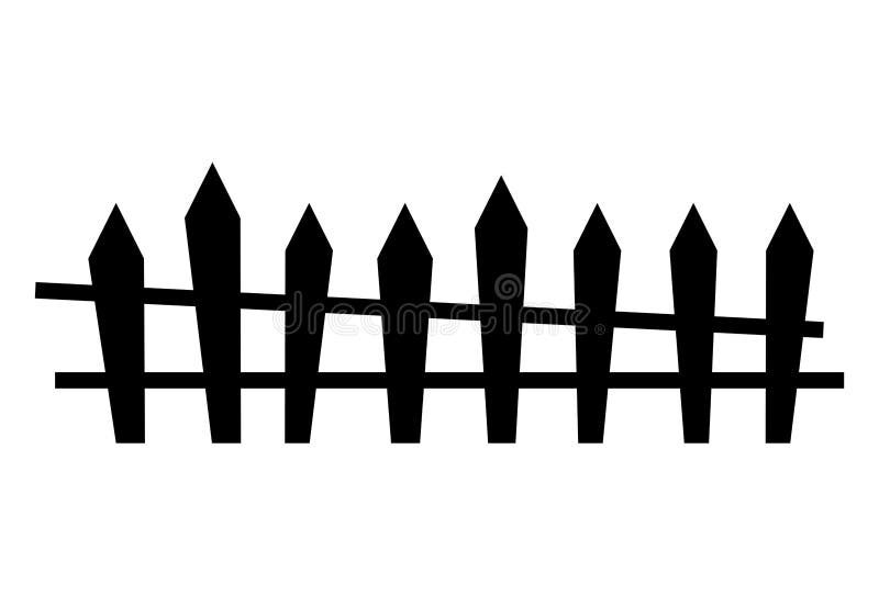 Silueta Negra De Madera De Cerco Ilustración del Vector - Ilustración ...