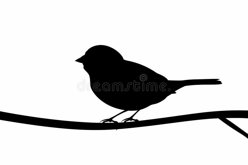 Silueta negra de un ave stock de ilustración. Ilustración de ... Silueta negra de un ave stock de ilustración. Ilustración de ...