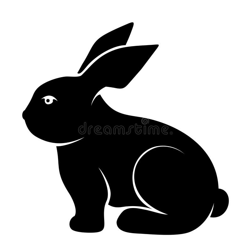 Silueta Negra De Un Conejo Ilustración Del Vector Ilustración del ...