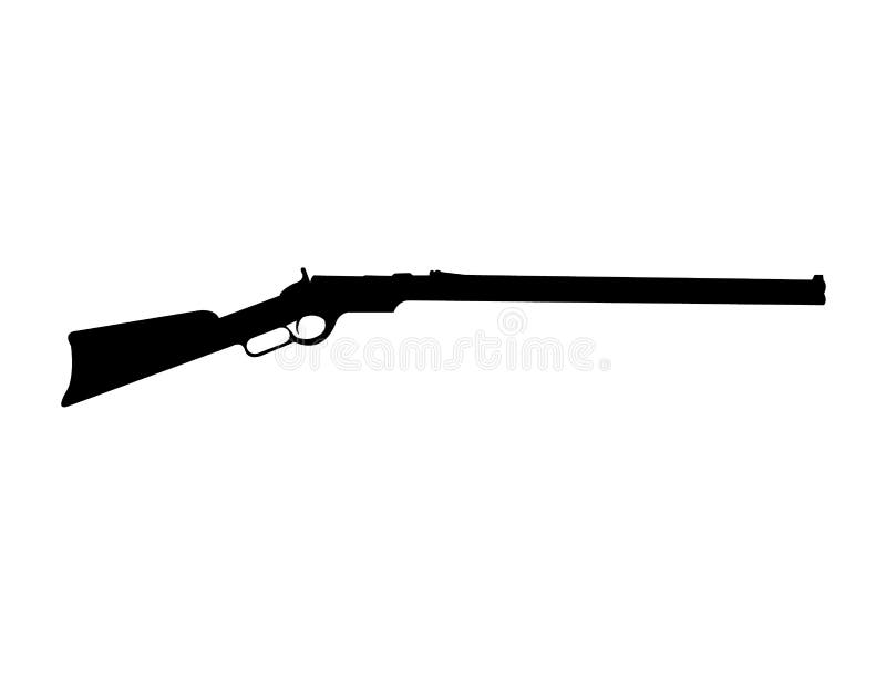 Silueta Negra Del Rifle De Winchester Ilustración del Vector ...