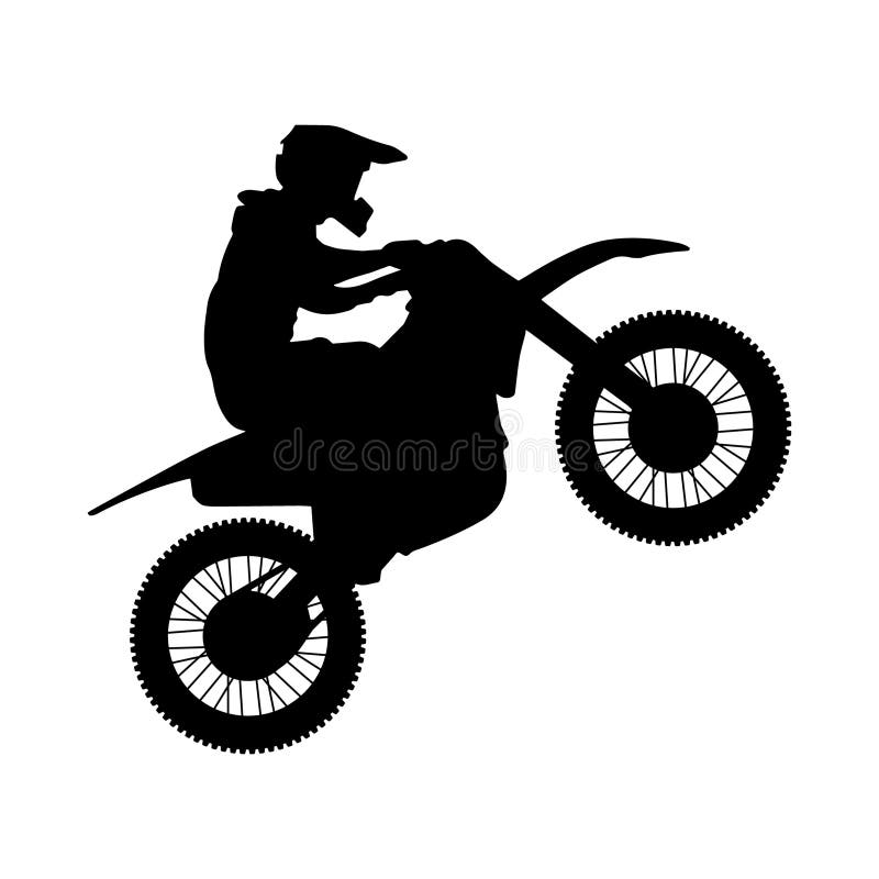 Silueta Negra Motociclista. Ilustración del Vector - Ilustración de ...